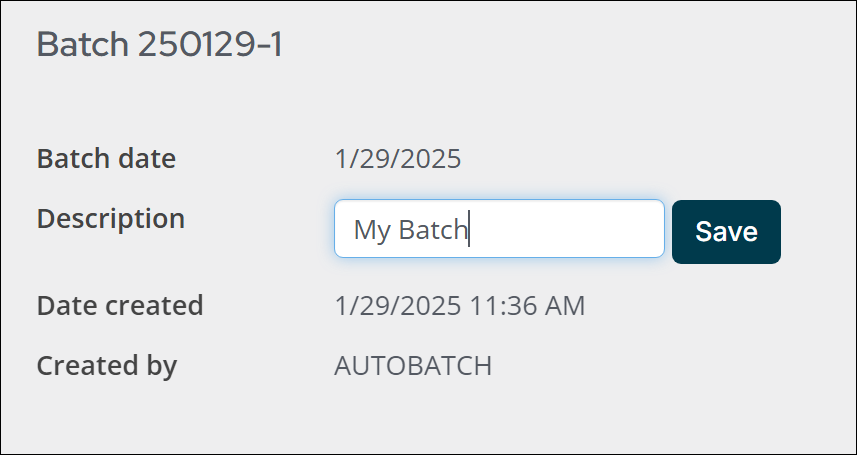 Managing batches