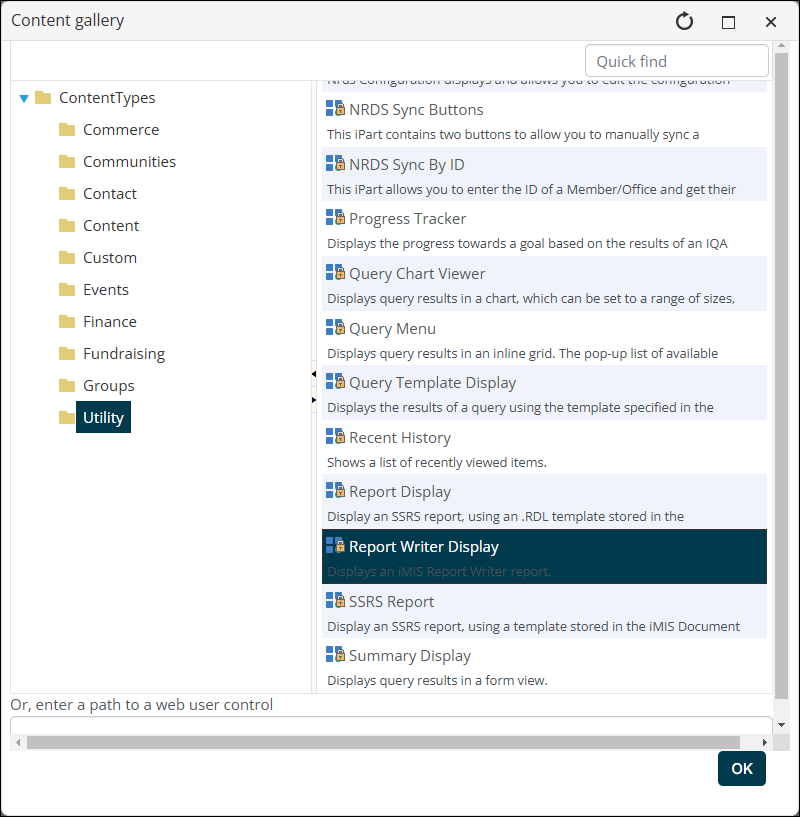 Displaying Report Writer reports