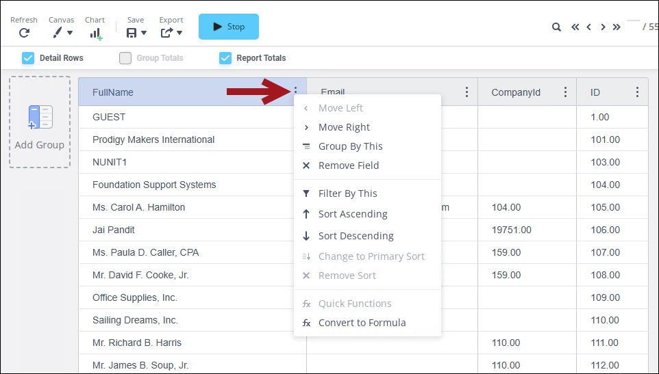 Creating an ExpressView report