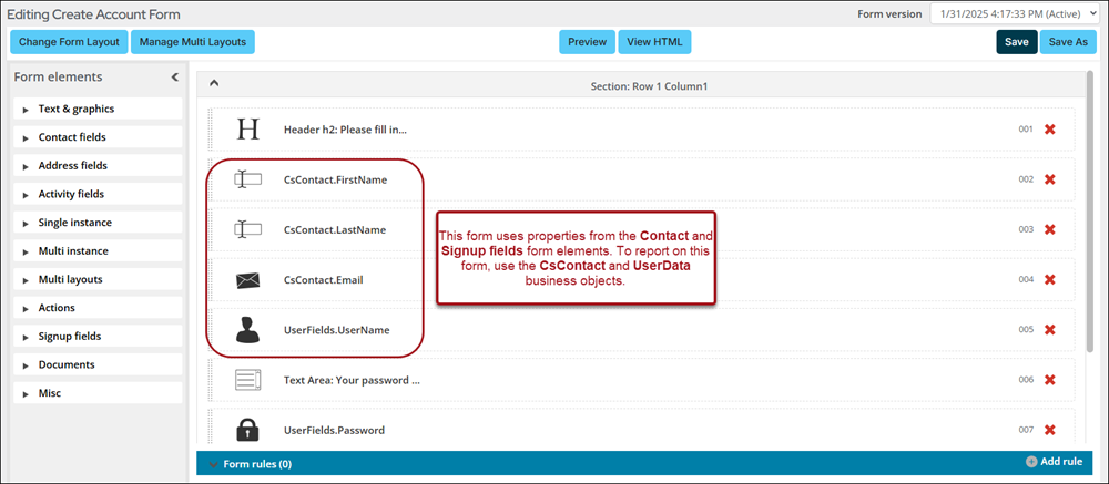 Reporting and viewing submitted form information