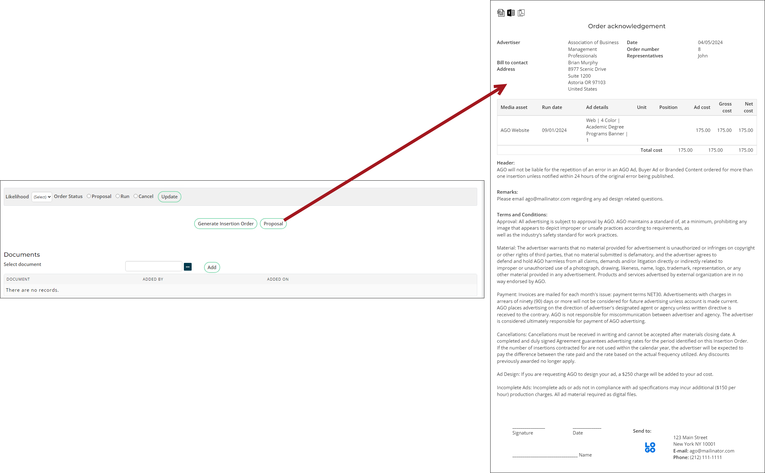 Creating media orders